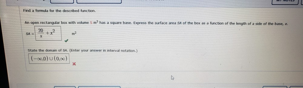 Solved Find a formula for the described function. An open | Chegg.com
