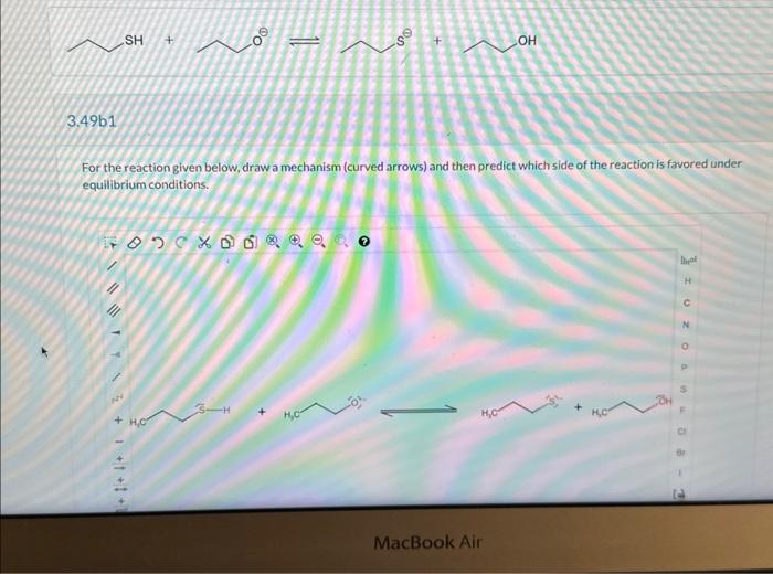 Solved + ⇌ 3.49 b1 For the reaction given below, draw a | Chegg.com