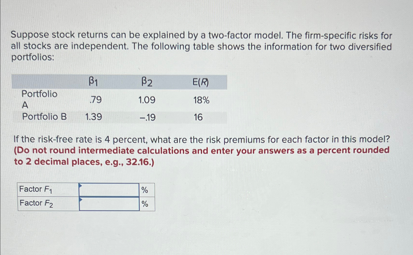 Solved Suppose stock returns can be explained by a | Chegg.com