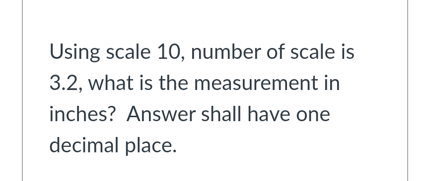 Solved Using scale 10 , number of scale is 3.2 , what is the | Chegg.com