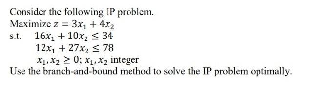 Solved Consider the following IP problem. Maximize | Chegg.com