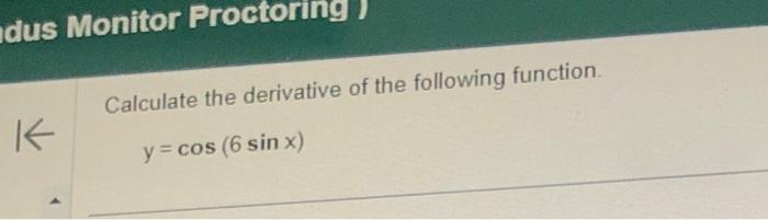 Solved Calculate the derivative of the following function. | Chegg.com