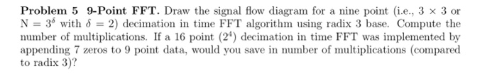 Solved Problem 5 9-Point FFT. Draw the signal flow diagram | Chegg.com