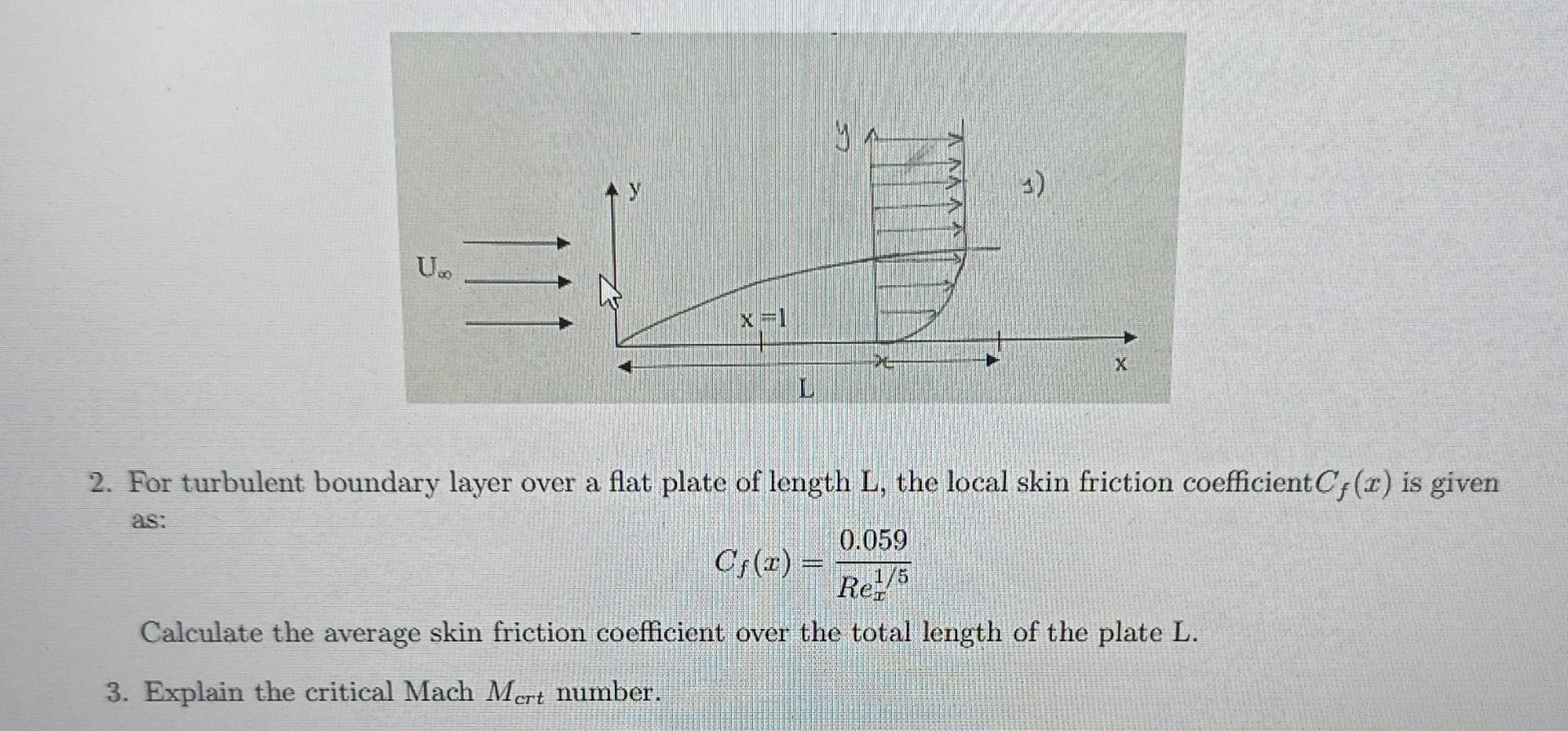 Solved 2. For turbulent boundary layer over a flat plate of | Chegg.com