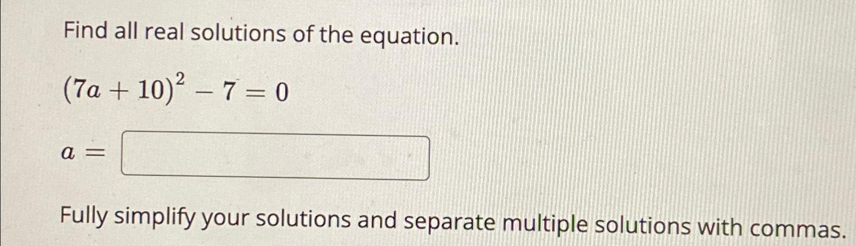Solved Find all real solutions of the | Chegg.com