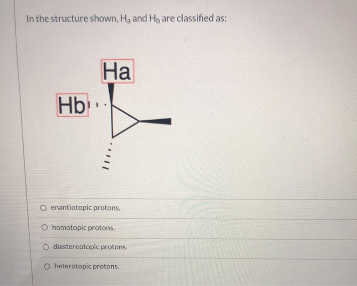 Solved In the structure shown, Ha and Hy are classified as: | Chegg.com