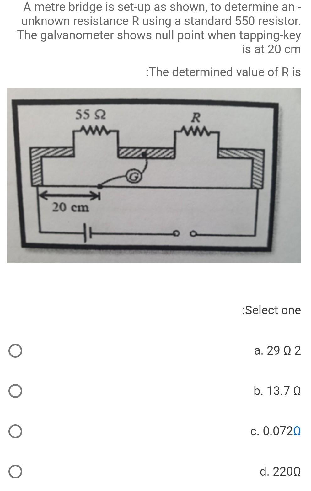 Solved A metre bridge is set-up as shown, to determine an- | Chegg.com
