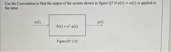 Solved = Use the Convolution to find the output of the | Chegg.com