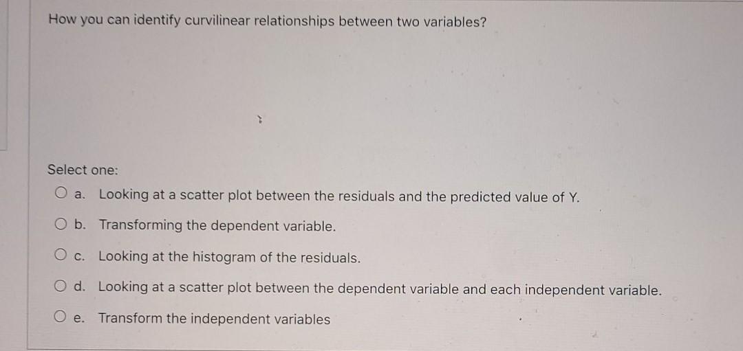 Solved How you can identify curvilinear relationships | Chegg.com