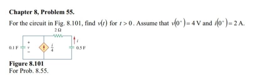 Solved Chapter 8, Problem 21. p's * Calculate vlt) for t > 0 | Chegg.com