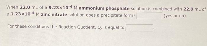 Solved When 22.0 mL of a 8.35x10-4 M silver acetate solution | Chegg.com