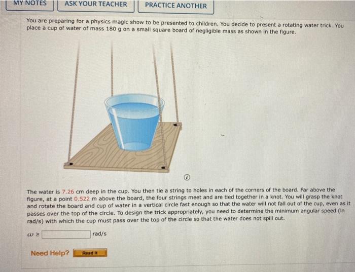 Solved You are preparing for a physics magic show to be | Chegg.com