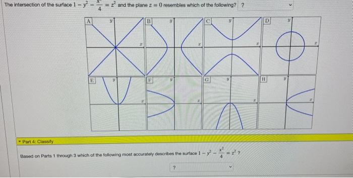 Solved Our goal is to classify the surface: 1−y2−4x2=z2 - | Chegg.com