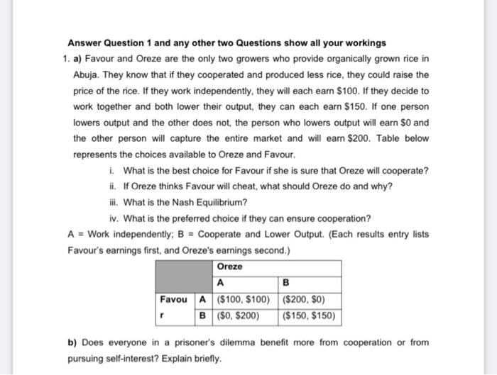 Solved Answer Question 1 and any other two Questions show | Chegg.com