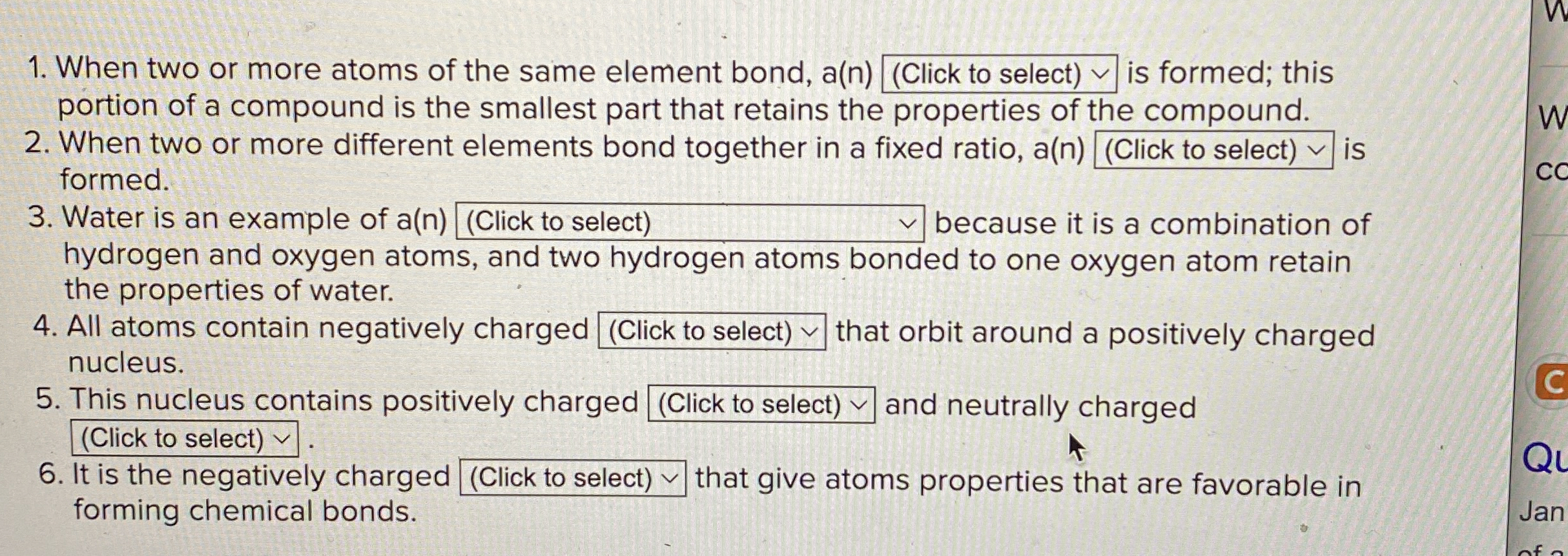 Solved When two or more atoms of the same element bond, a(n) | Chegg.com