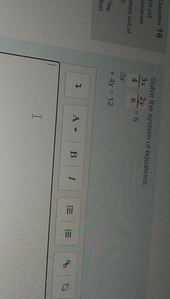 Solved Question 16 dot yet swered Solve the system of | Chegg.com