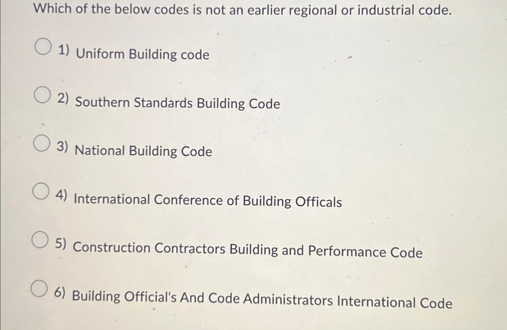 Solved Which of the below codes is not an earlier regional | Chegg.com