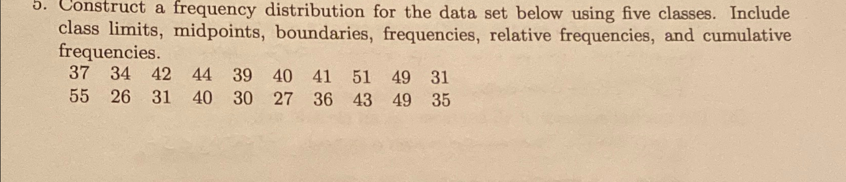 Solved Construct a frequency distribution for the data set | Chegg.com