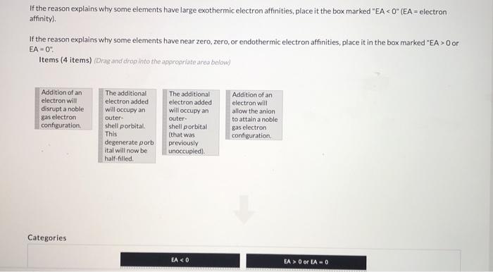 Solved If the reason explains why some elements have large | Chegg.com