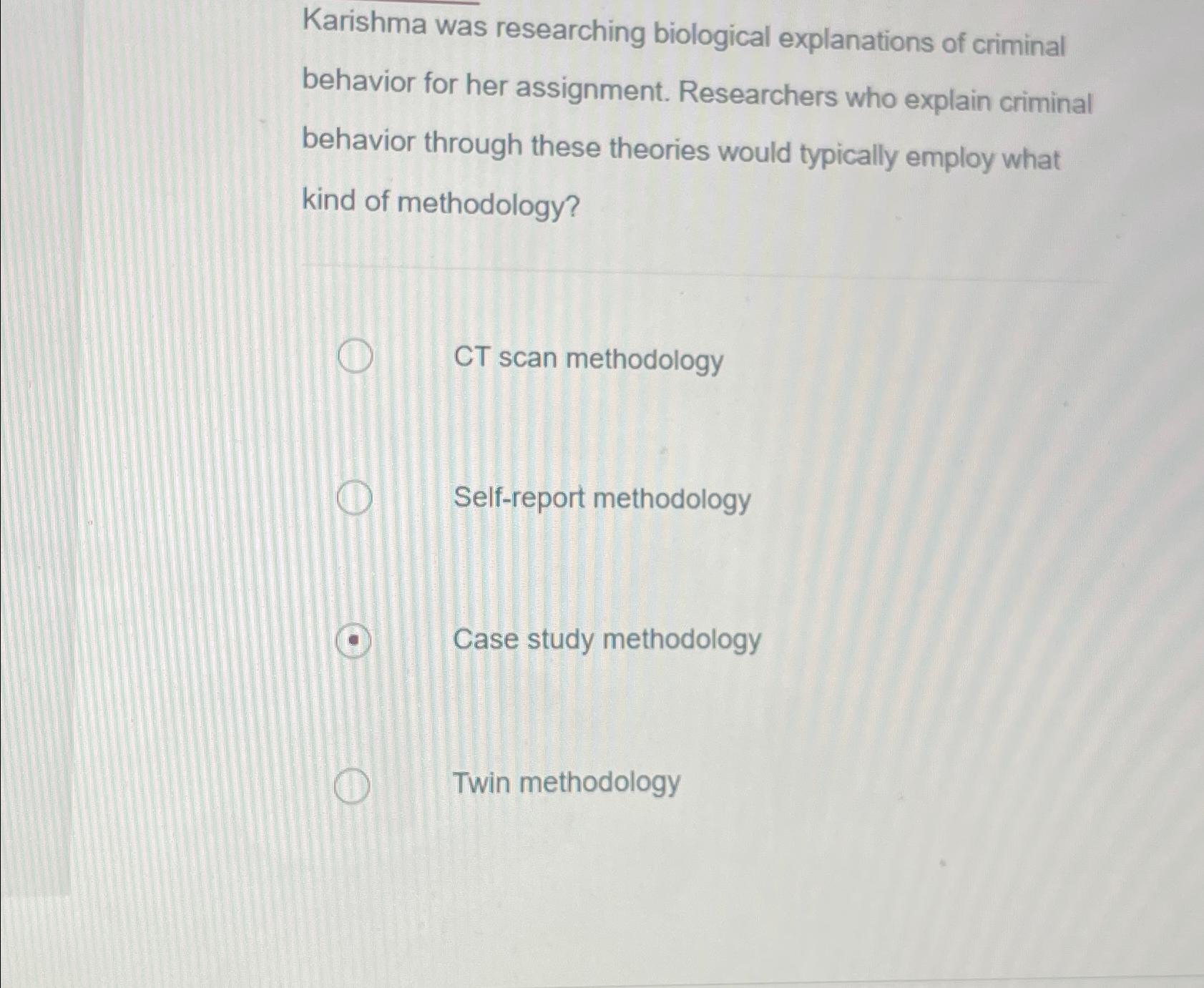 Solved Karishma was researching biological explanations of | Chegg.com