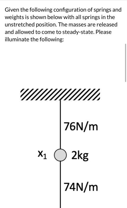 Solved Given the following configuration of springs and | Chegg.com