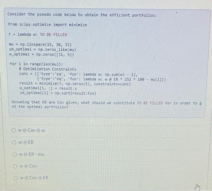 Solved Consider the pseudo code below to obtain the | Chegg.com
