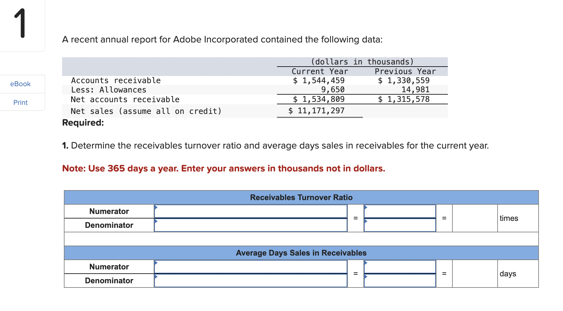 Solved A recent annual report for Adobe Incorporated | Chegg.com