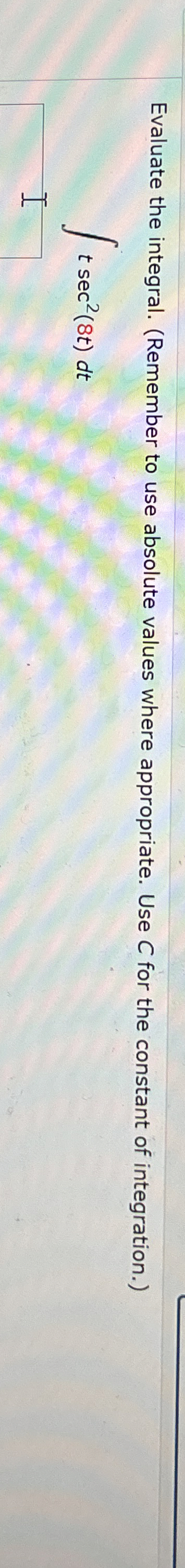 Solved Evaluate the integral. (Remember to use absolute | Chegg.com