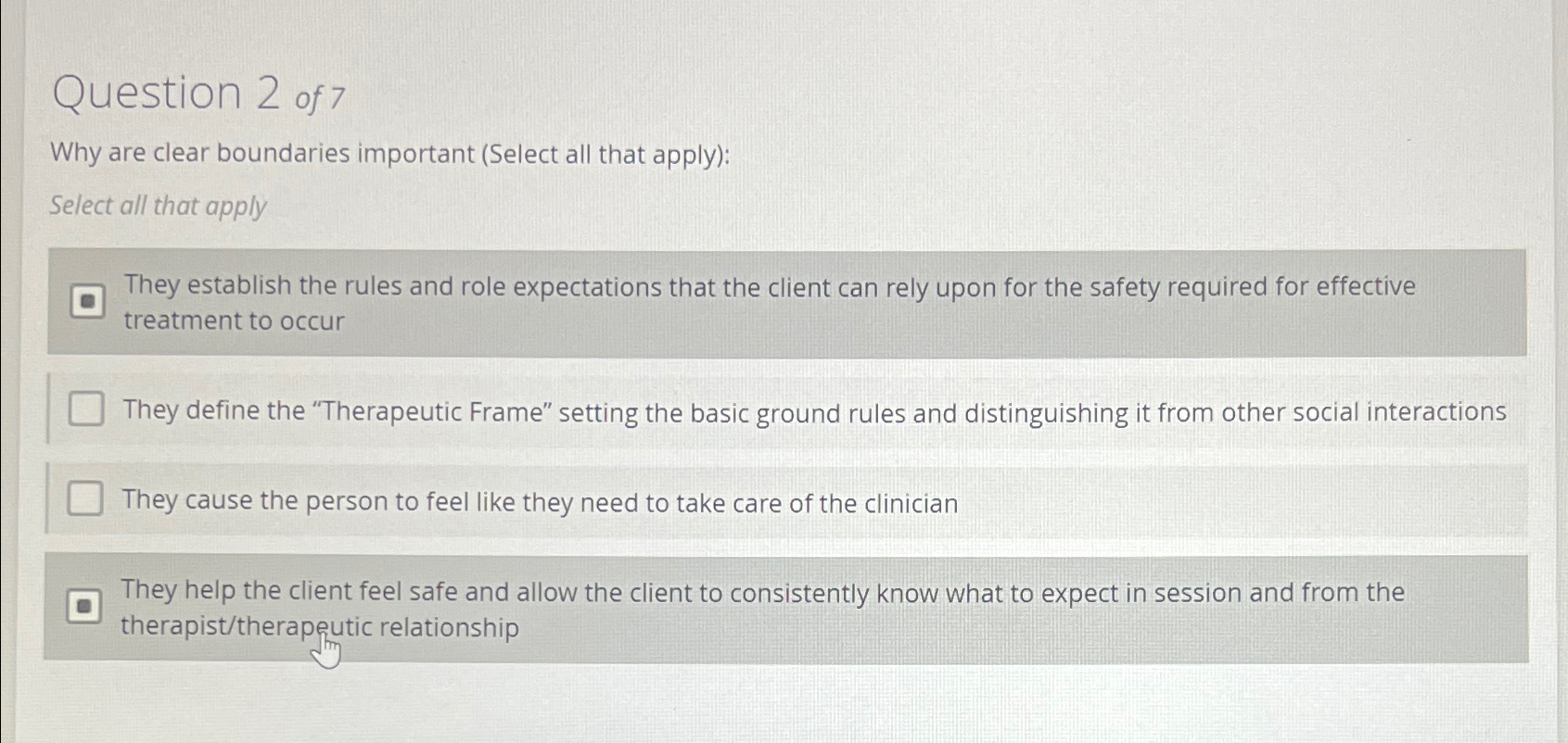 Solved Question 2 ﻿of 7Why are clear boundaries important | Chegg.com