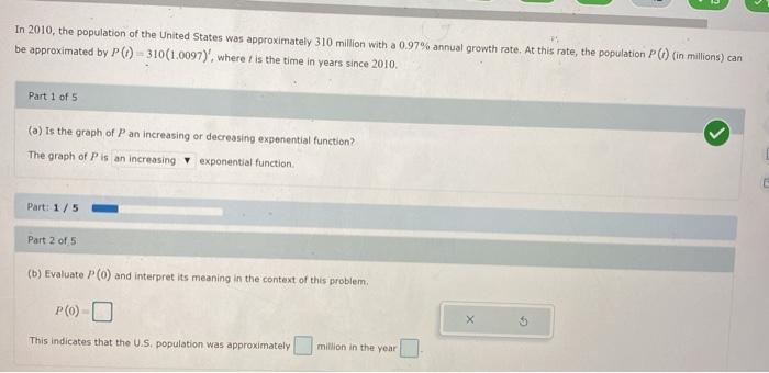 Solved evaluate P(0) and interpret its meaning in the | Chegg.com