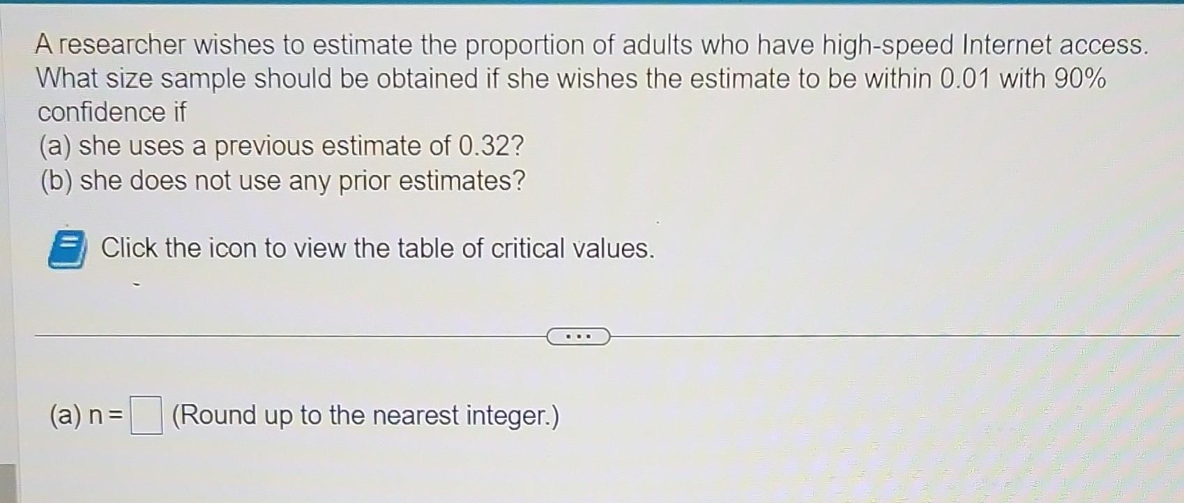 Solved A researcher wishes to estimate the proportion of | Chegg.com