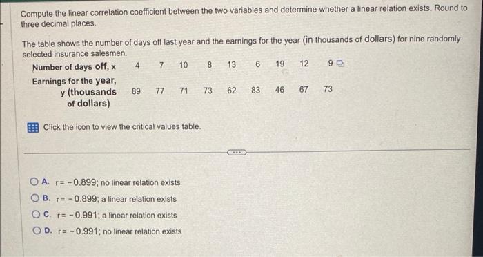 Solved Compute the linear correlation coefficient between | Chegg.com