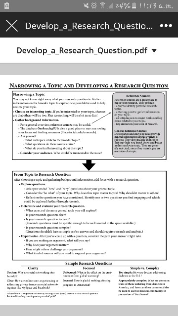 Developing a Research Question Assignment Review RNAO | Chegg.com