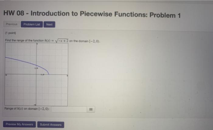 Solved HW 08 - Introduction to Piecewise Functions: Problem | Chegg.com