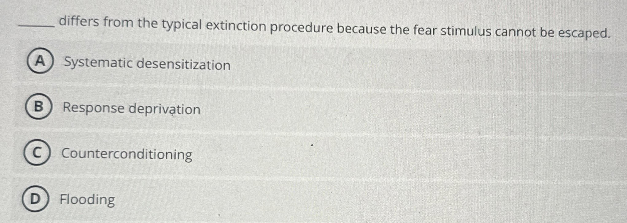 Solved differs from the typical extinction procedure because | Chegg.com