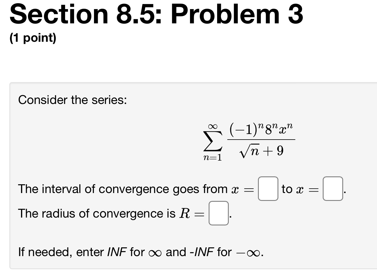Solved Section 8.5: Problem 3(1 ﻿point)Consider the | Chegg.com