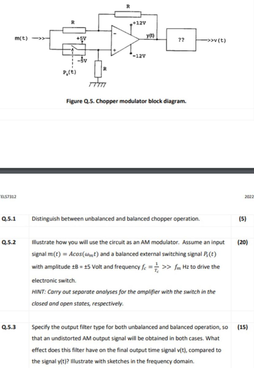 Solved Figure Q.5. Chopper modulator block diagram. | Chegg.com