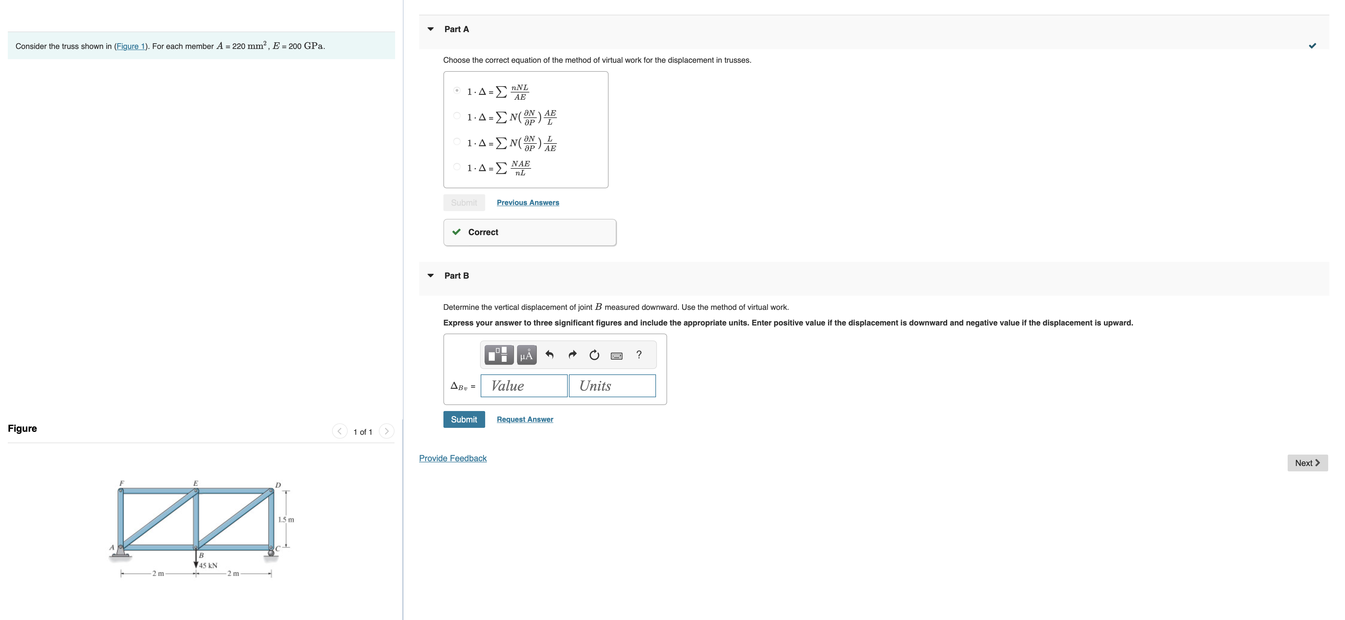 Consider the truss shown in (Figure 1). ﻿For each | Chegg.com