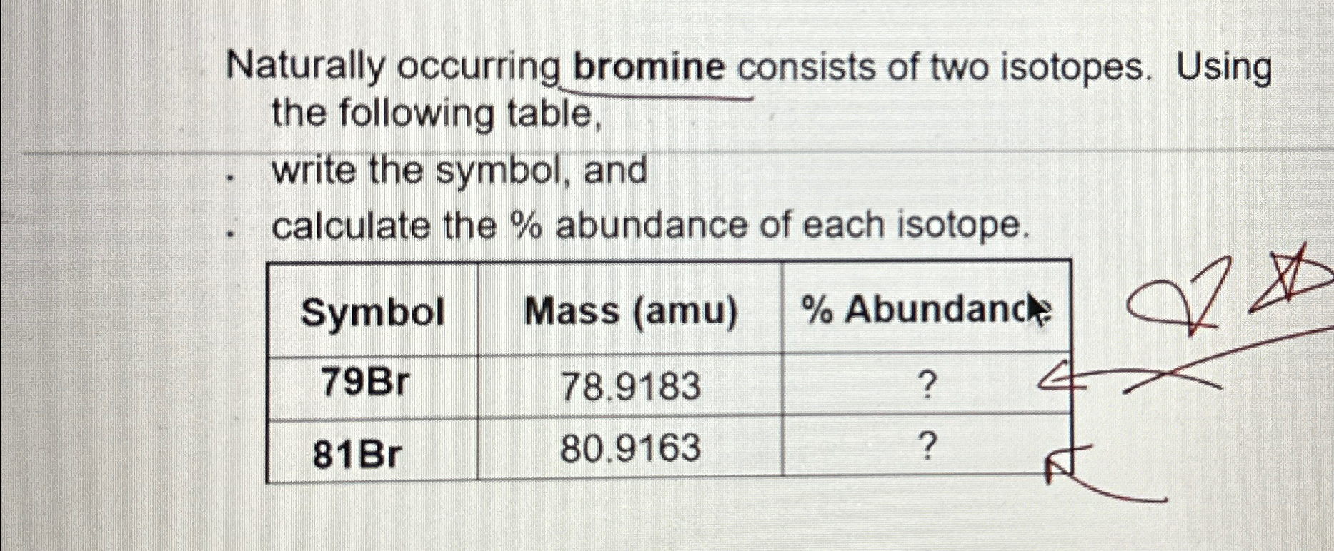 Solved Naturally occurring bromine consists of two isotopes. | Chegg.com