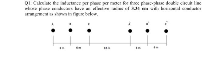 Solved Q1 Calculate The Inductance Per Phase Per Meter For