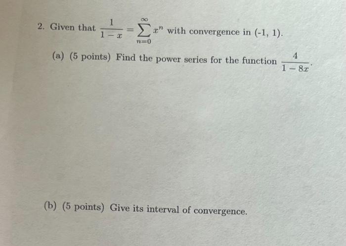 Solved 2. Given that \\( | Chegg.com