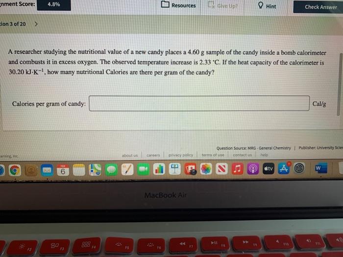 Solved nment Score: 4.8% Resources C Give Up Hint Check | Chegg.com