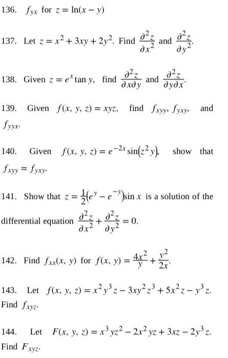Solved Find the indicated higher-order partial | Chegg.com