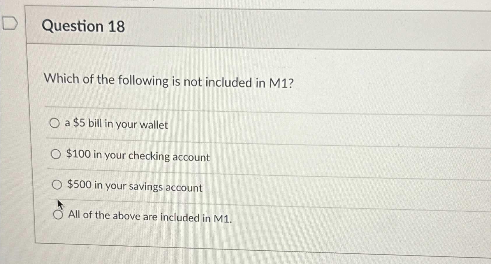 Solved Question 18Which of the following is not included in | Chegg.com