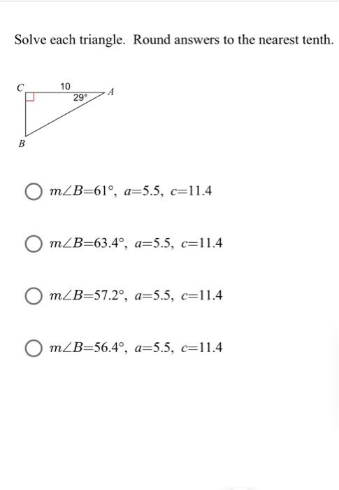 Solved Find the measure of each angle indicated. Round to | Chegg.com