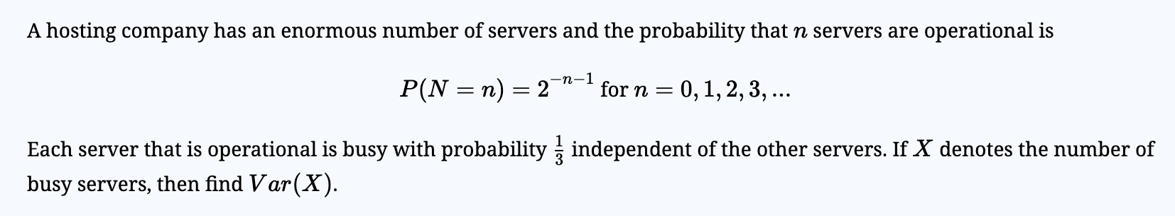 Solved A hosting company has an enormous number of servers | Chegg.com