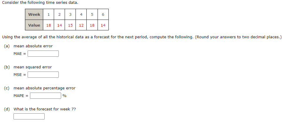 Solved Consider the following time series data.Consider the | Chegg.com