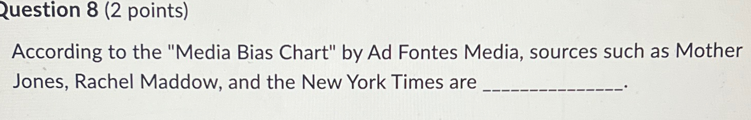 Solved According to the "Media Bias Chart" by Ad Fontes | Chegg.com