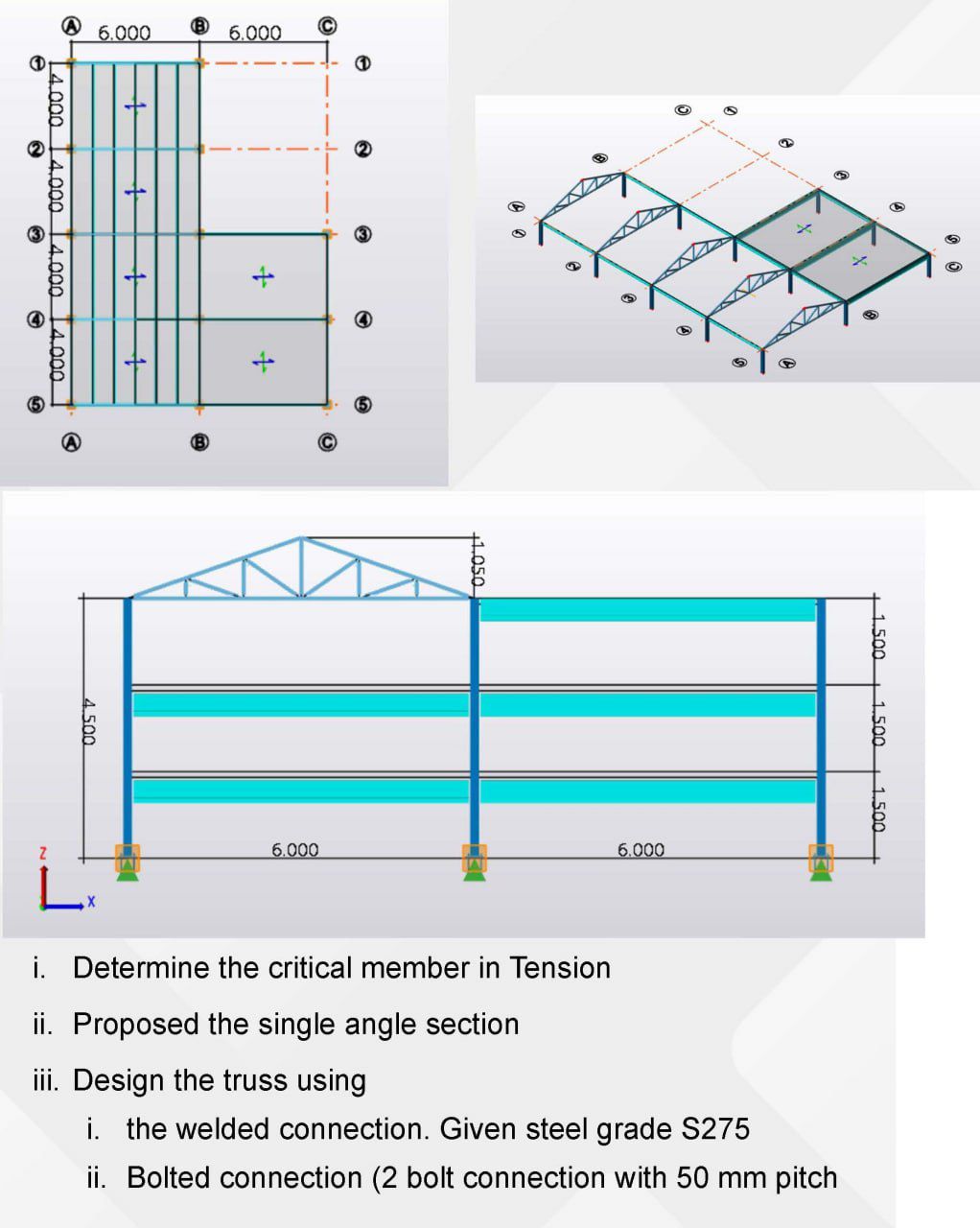 Solved i. ﻿Determine the critical member in Tensionii. | Chegg.com
