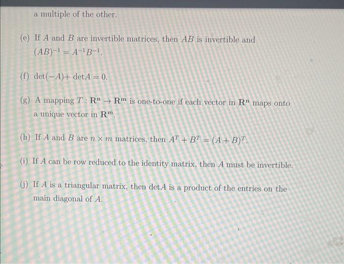 Solved (a) If there is a pivot position in every row of the | Chegg.com